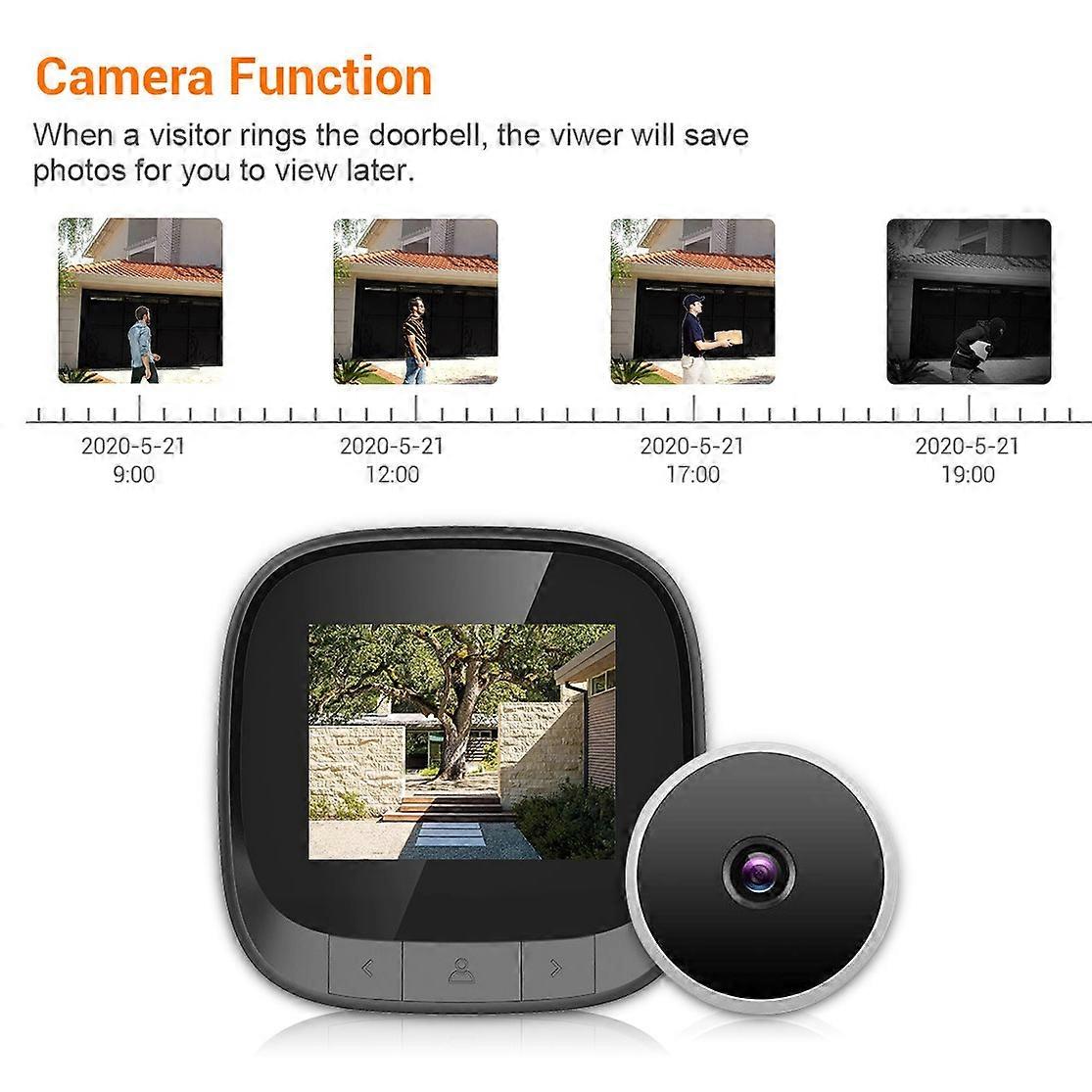C16 2.4 inch Smart Door Viewer 90 Degree Wide Angle Rechargeable ...