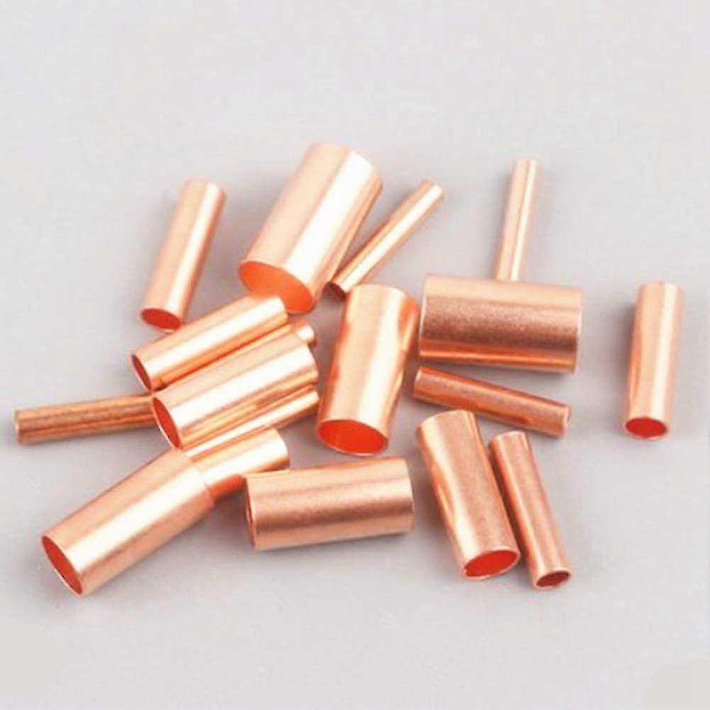 250Pcs GT Copper Connecting Pipe Wire Joint Small Copper Tube Terminal Cable Lug Bootlace ...