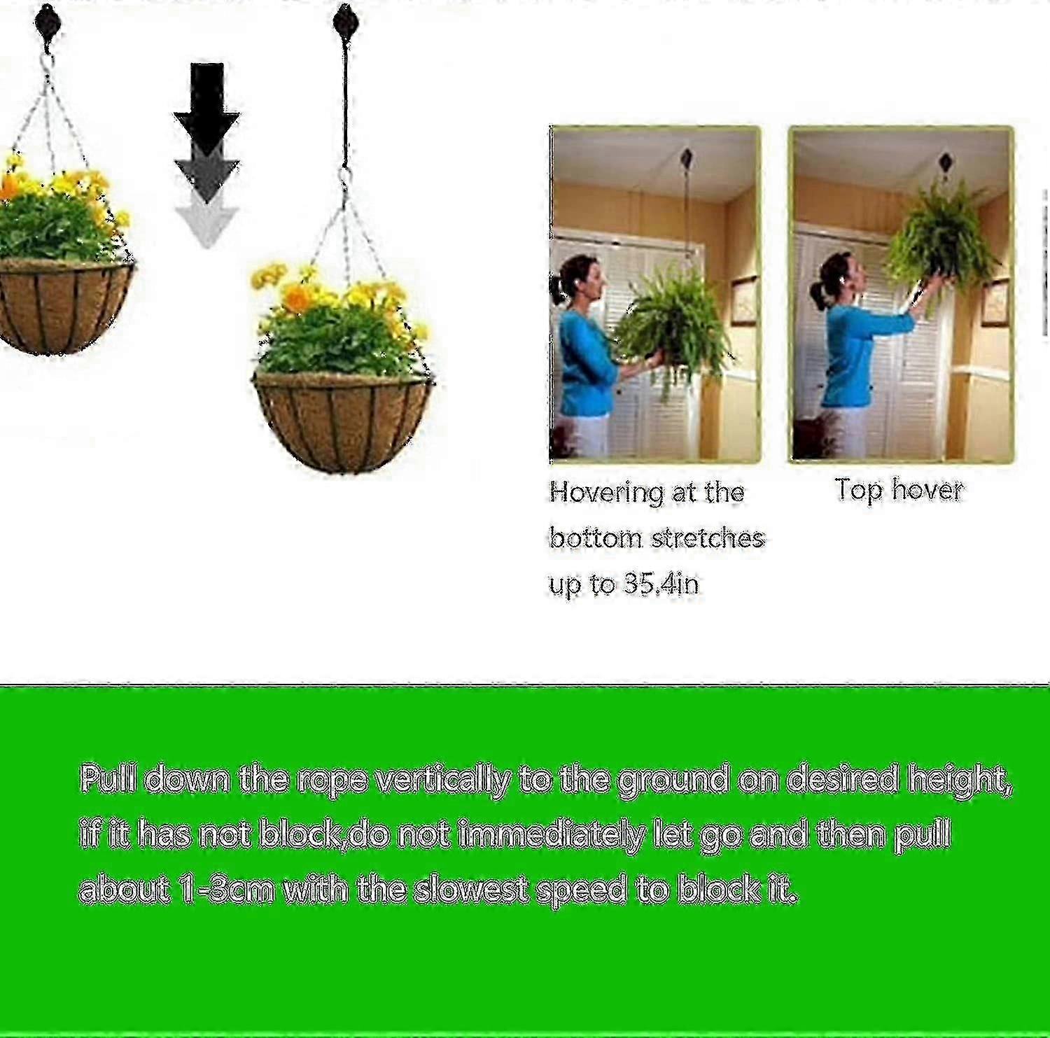 Adjustable Plant Hangers - 4 Pack Retractable Hooks for Garden Pots ...