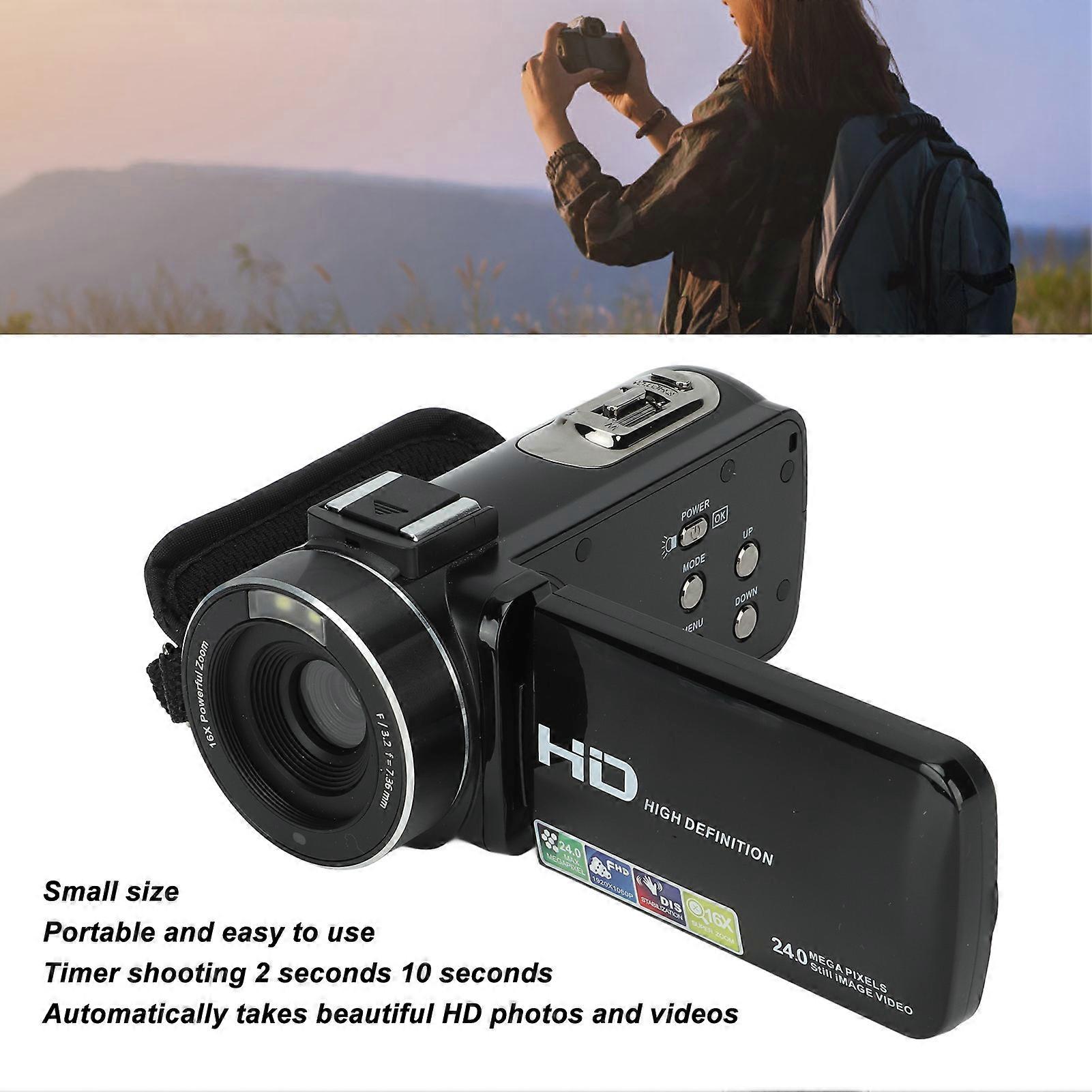 Digital Camera Recorder 3.0 Inch 1080P 24MP 16X Digital Zoom Rotatable ...