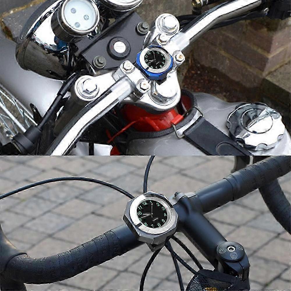 Waterproof Handlebar Mount Watch Universal 18-22mm Motorcycle Clock ...