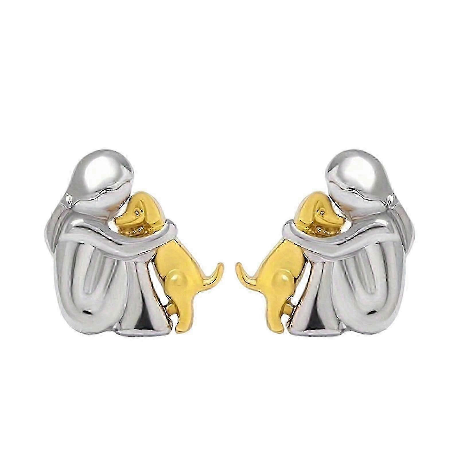 Girl Hugging Dog Pendant Necklace/Earrings Handmade Friendship Symbol ...