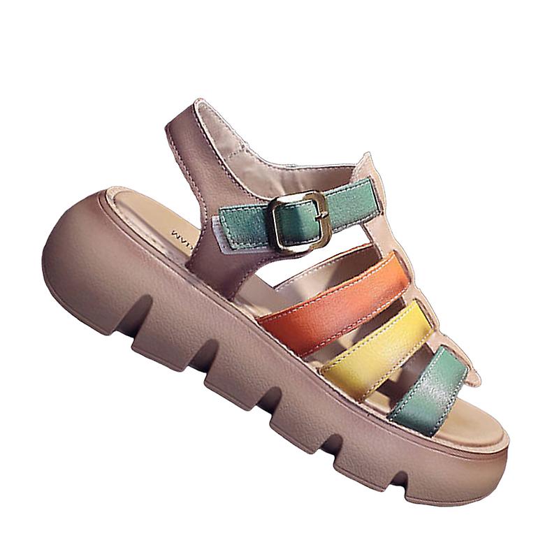 Women Open Toe Platform Sandal Breathable Work Wedge Sandals Ankle ...