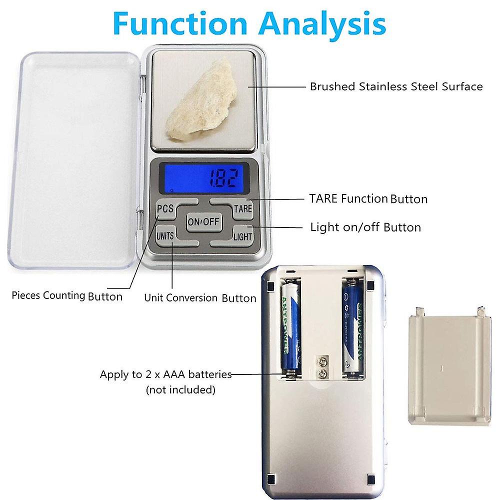 Digital Pocket Scales Gram Food Scale Capacity 500g Kitchen Portable ...
