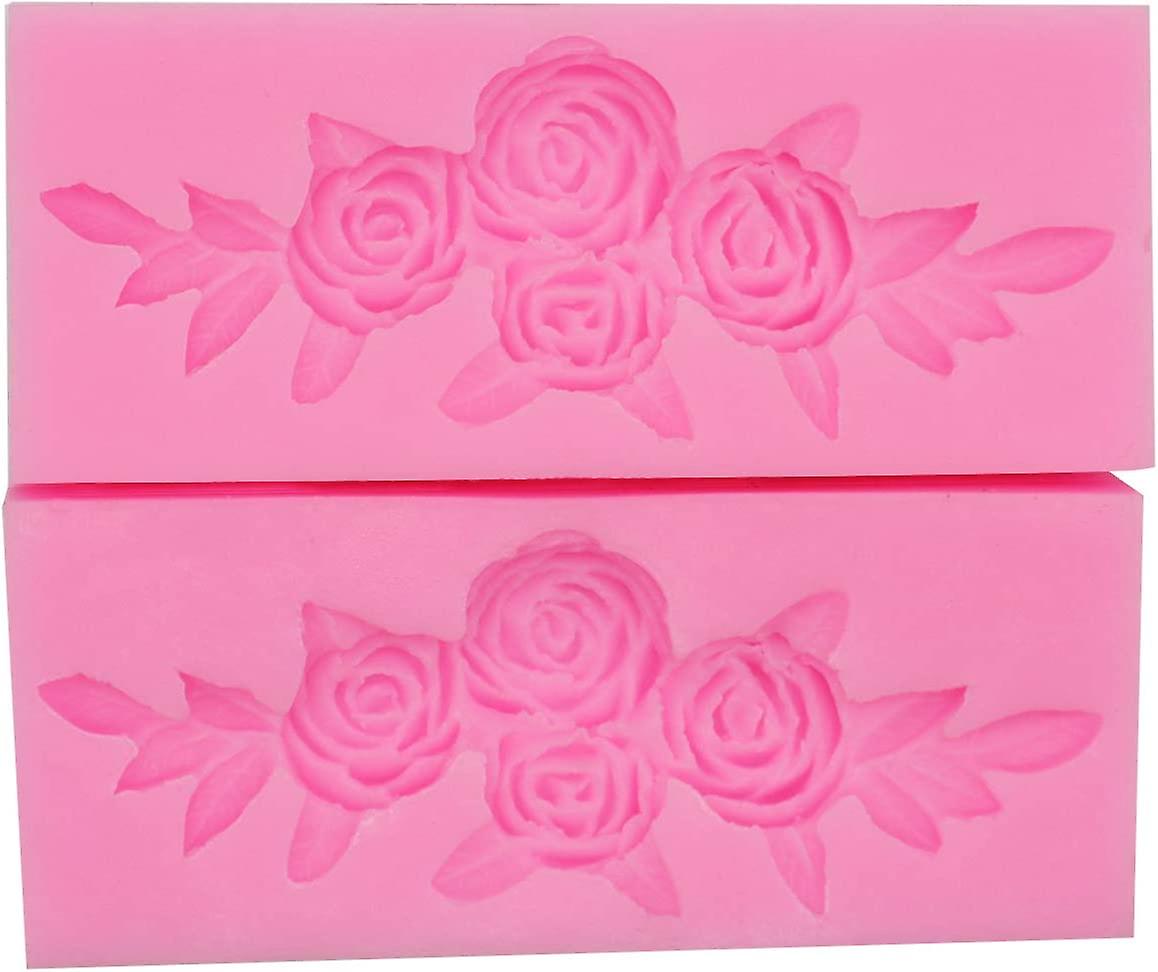 Hengke 2 Pieces Four Roses Candy Silicone Mold Fondant Chocolate Candy ...