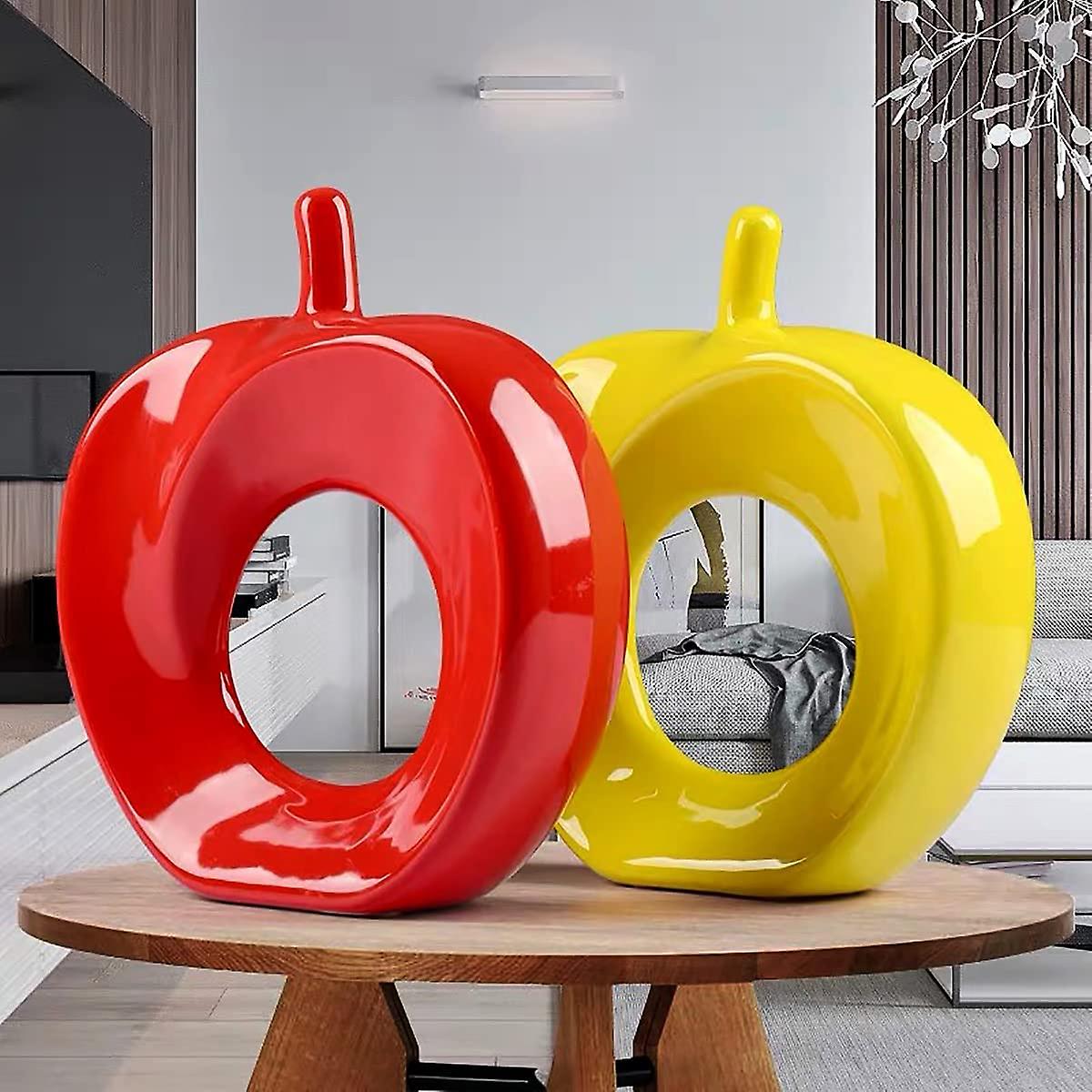 Apple Decor Ceramic Apple Decorations Apple Statue Sculpture Decoration ...