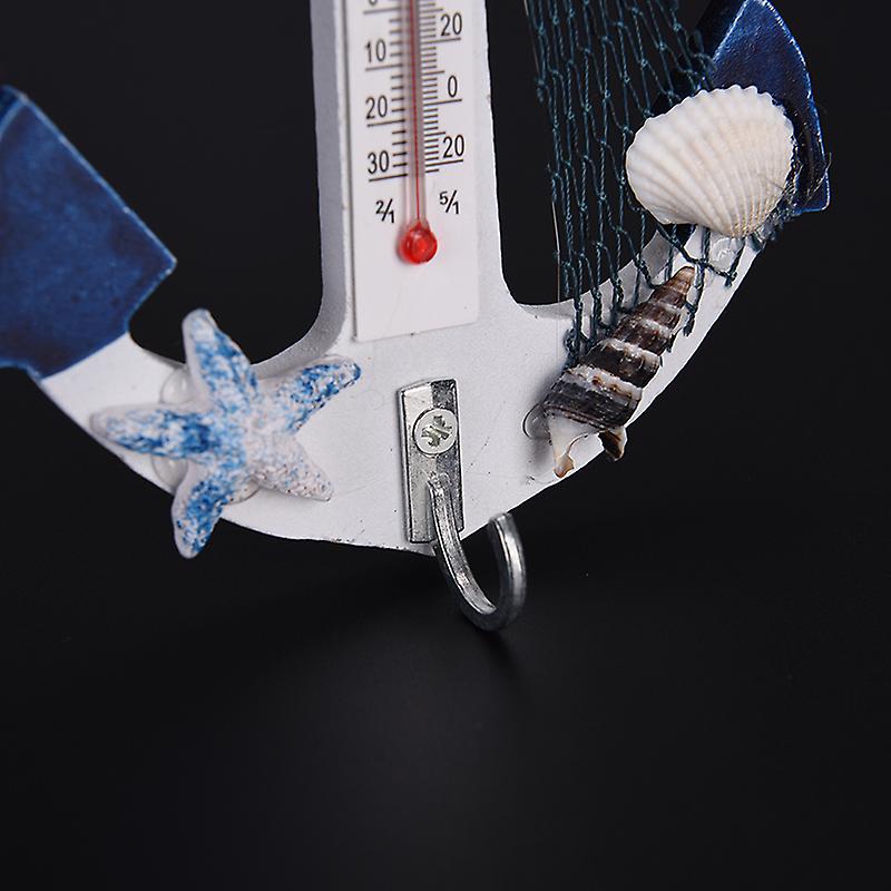 Wood Anchor Thermometer Crafts Art Wall Hanging Hook Meter Gauge Shell ...