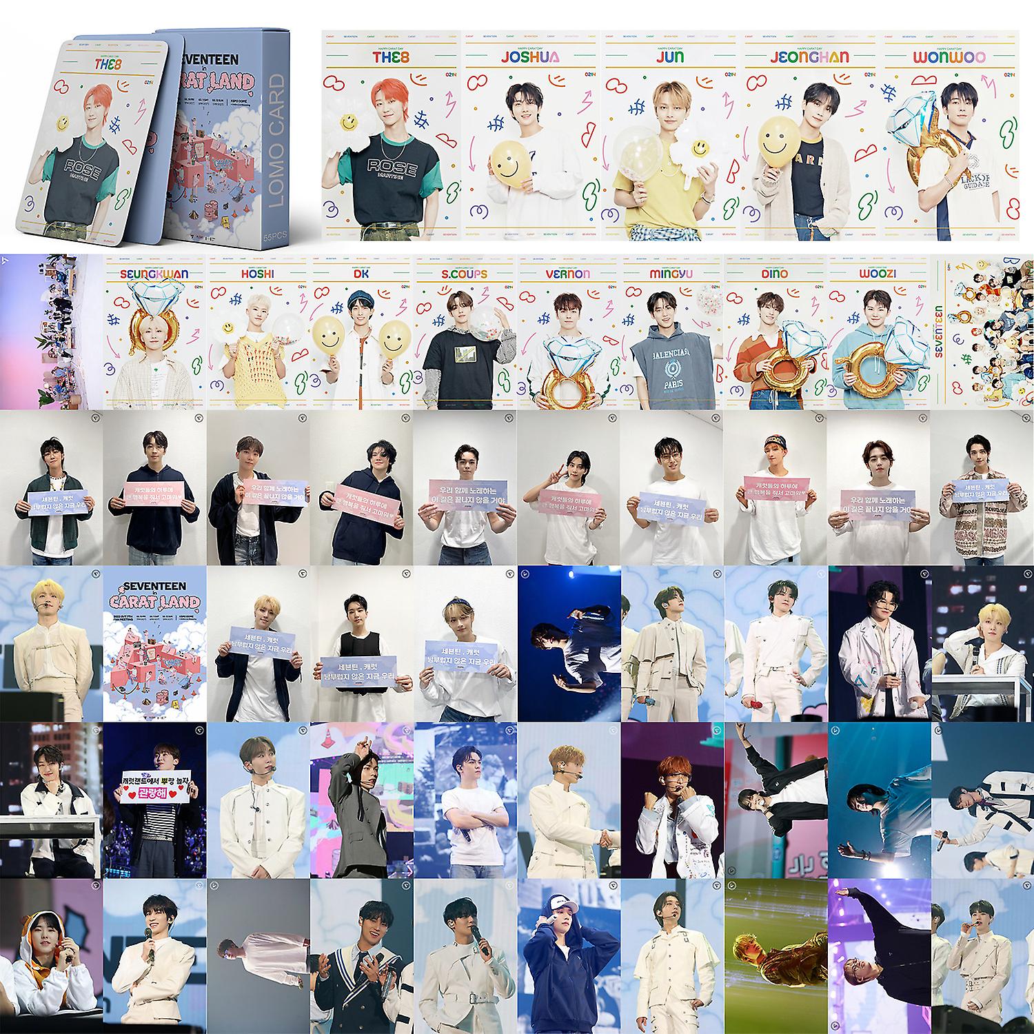 Kpop Star Photocards Seventeen Carat Island Photocard Set 55 Pcs Lomo ...
