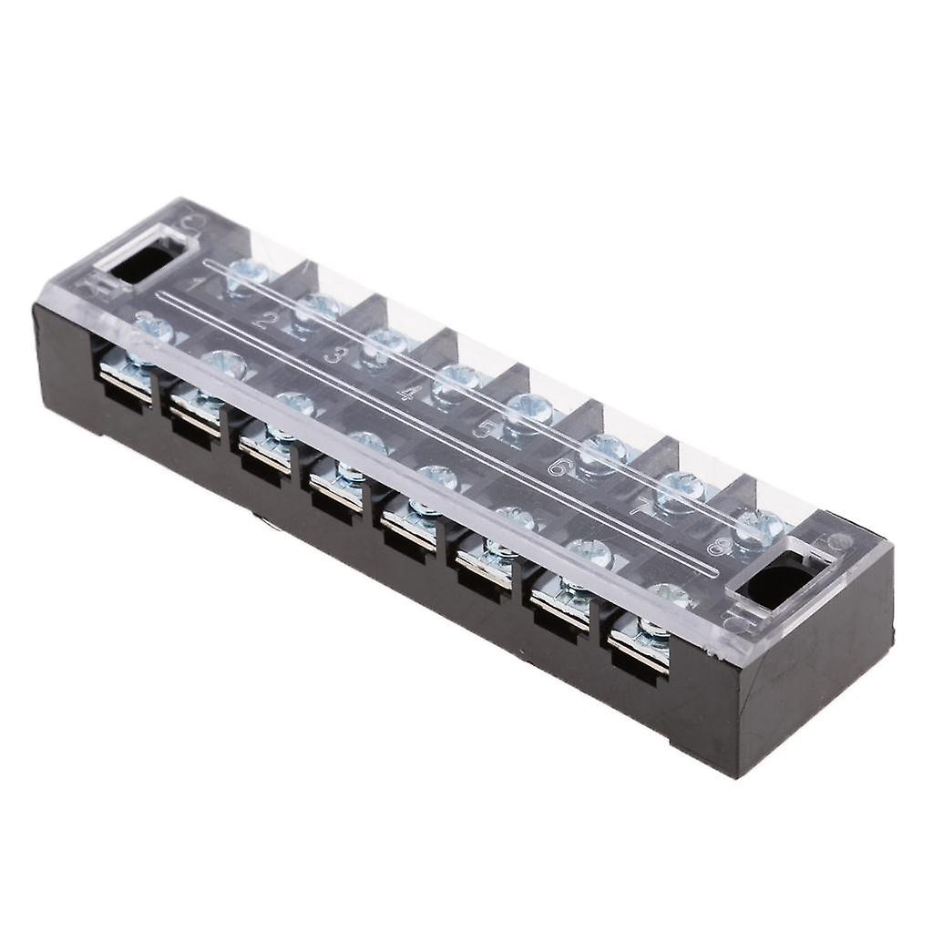 2x8 Positions Dual Rows Electric Wire Connector Strip Screw Terminal ...