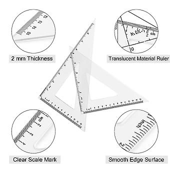 12 Inch Math Geometry Tool Plastic Ruler Set Includes Straight Ruler ...