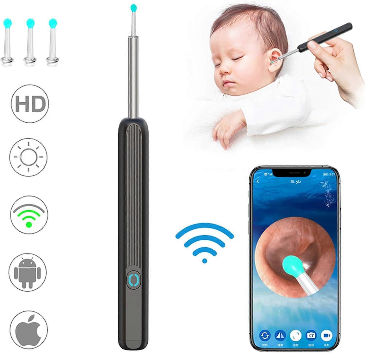 Inabuletwo Ear Wax Removal Tool, Spade Ear Cleaner with Ear Camera ...