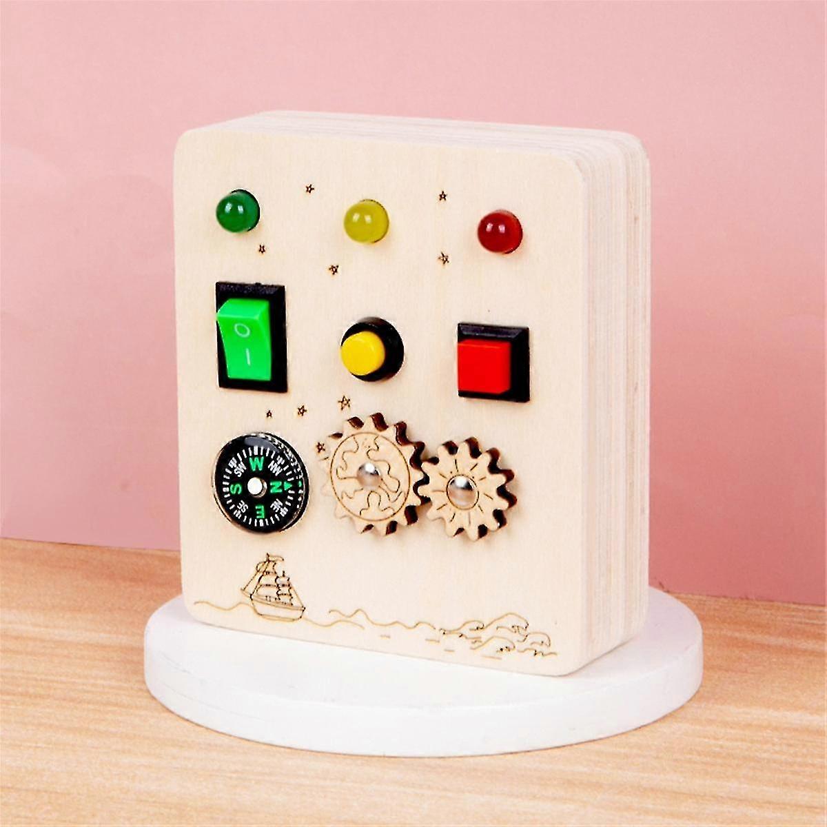 Compass Kids Busy Board Toys Wooden With Led Light Switch Control ...