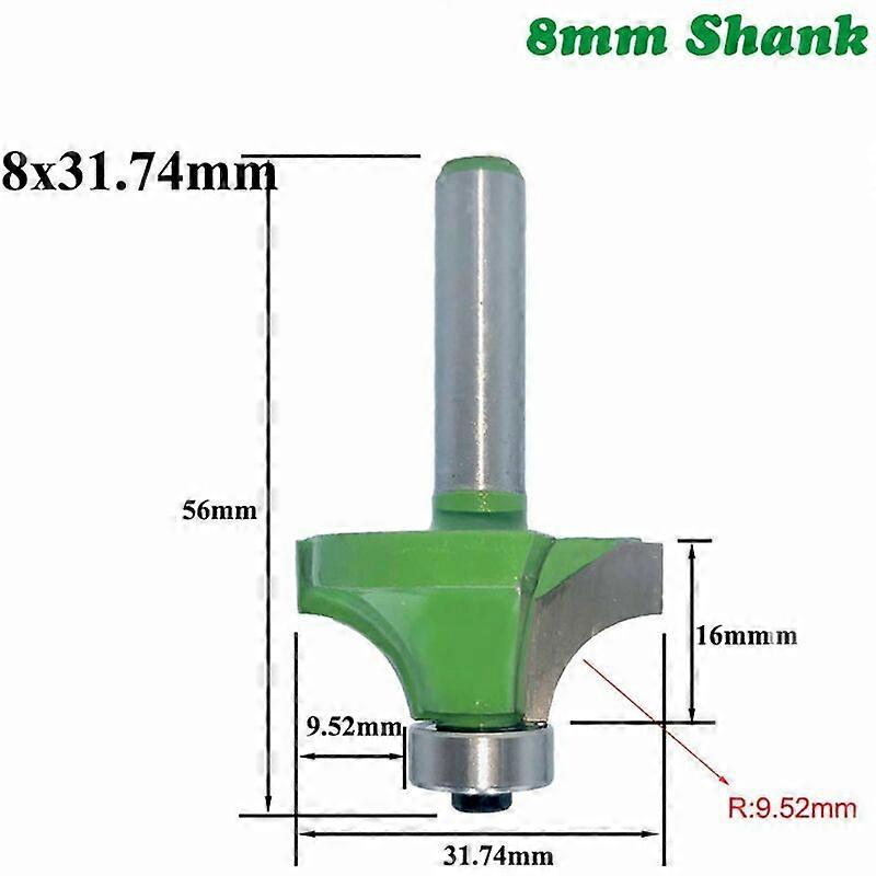 Set of 6 8mm Round End Mills Round Shank Corner Radius Router Bits ...