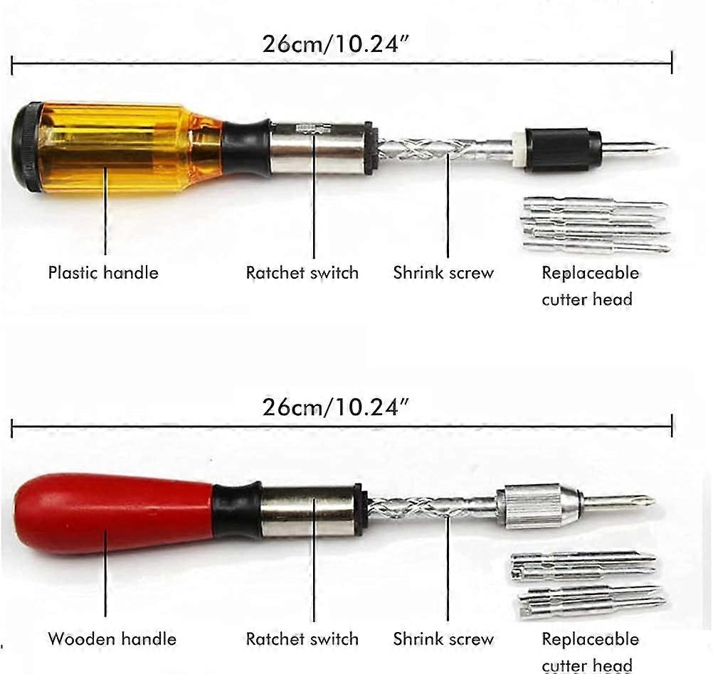 260mm Twist Screwdriver - Manual Ratchet Screwdriver with Flat and ...