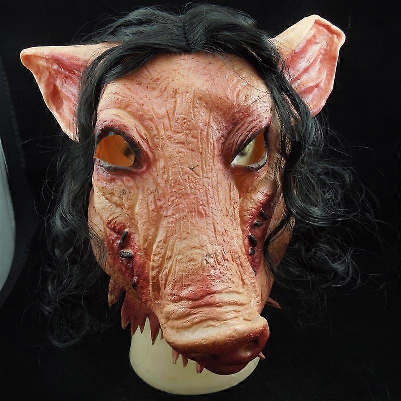 Halloween Scary Saw Pig Head Mask Cosplay Party Horrible Animal Masks ...
