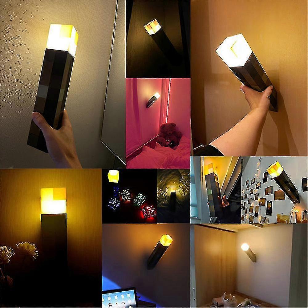 Minecraft Game Peripheral Building Block Torch Night Light Usb Home ...
