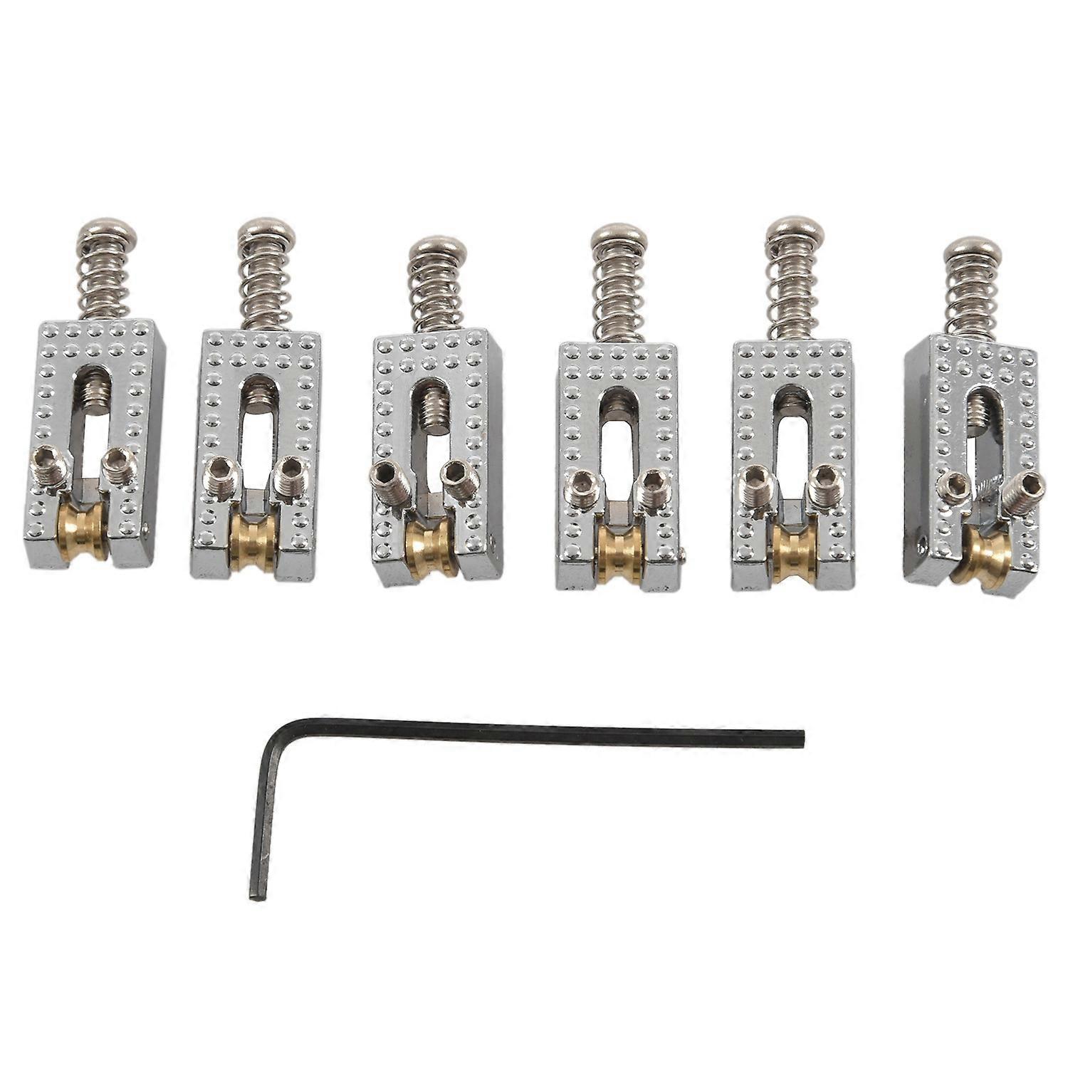 6 Roller Bridge Tremolo Saddles With Wrench For Fender Strat Tele ...