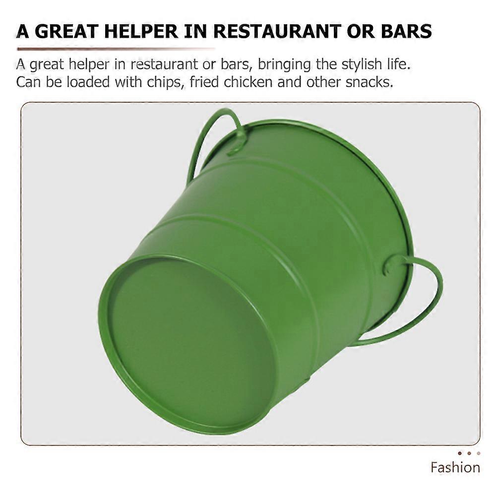 Metal Bucket for French Fries Double Handle Ice Bucket Miniature Snack ...