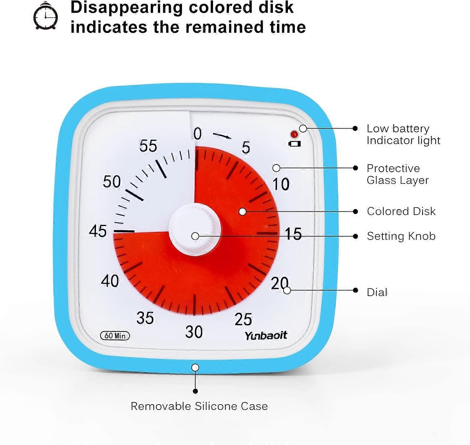 Visual Timer, Upgraded 60 Minute Countdown Timer For Kids And Adults ...