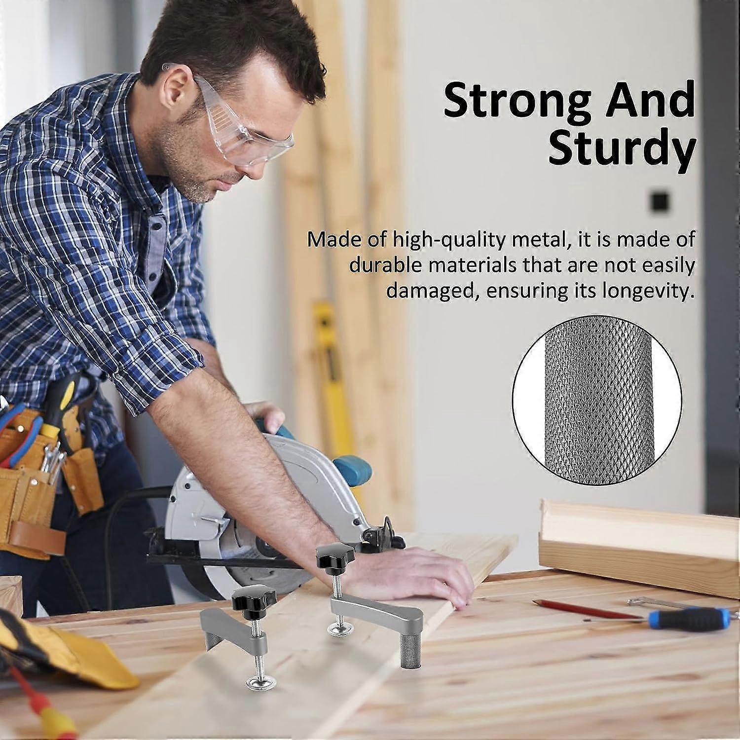 2Pcs Bench Clamp Stainless Steel Woodworking Fast Clamp One Hand ...