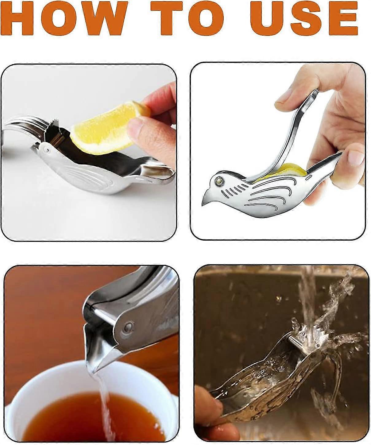 2pcs Bird Lemon Squeezer, Manual Stainless Steel Lemon Squeezer, Hand Juicer For Orange Lemon ...