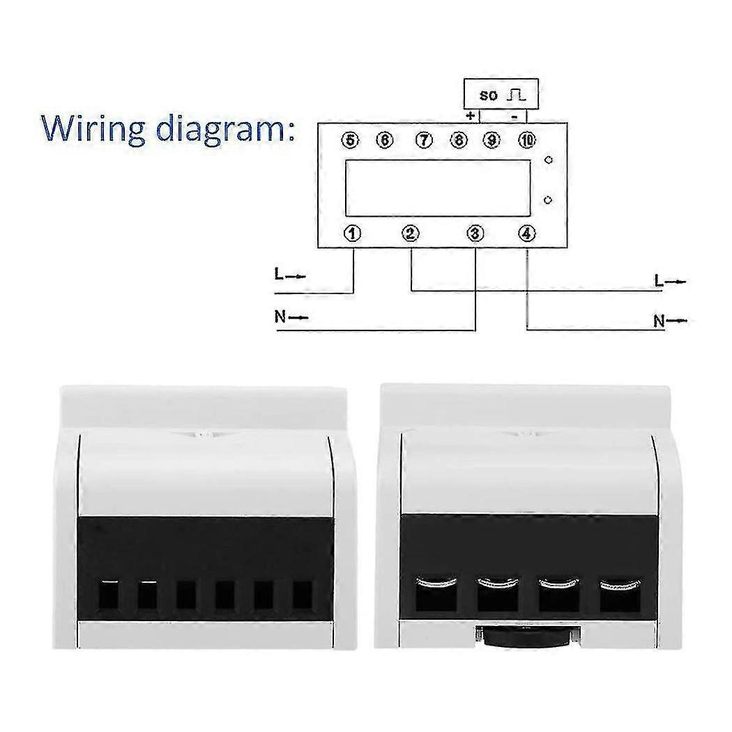 220v Din-rail Electric Meter, Digital 1 Phase Electric Meter 2 Wire 4p ...