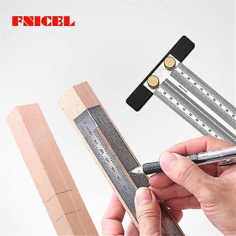 High-Precision Scale Ruler T-Type Hole Ruler Stainless Woodworking ...