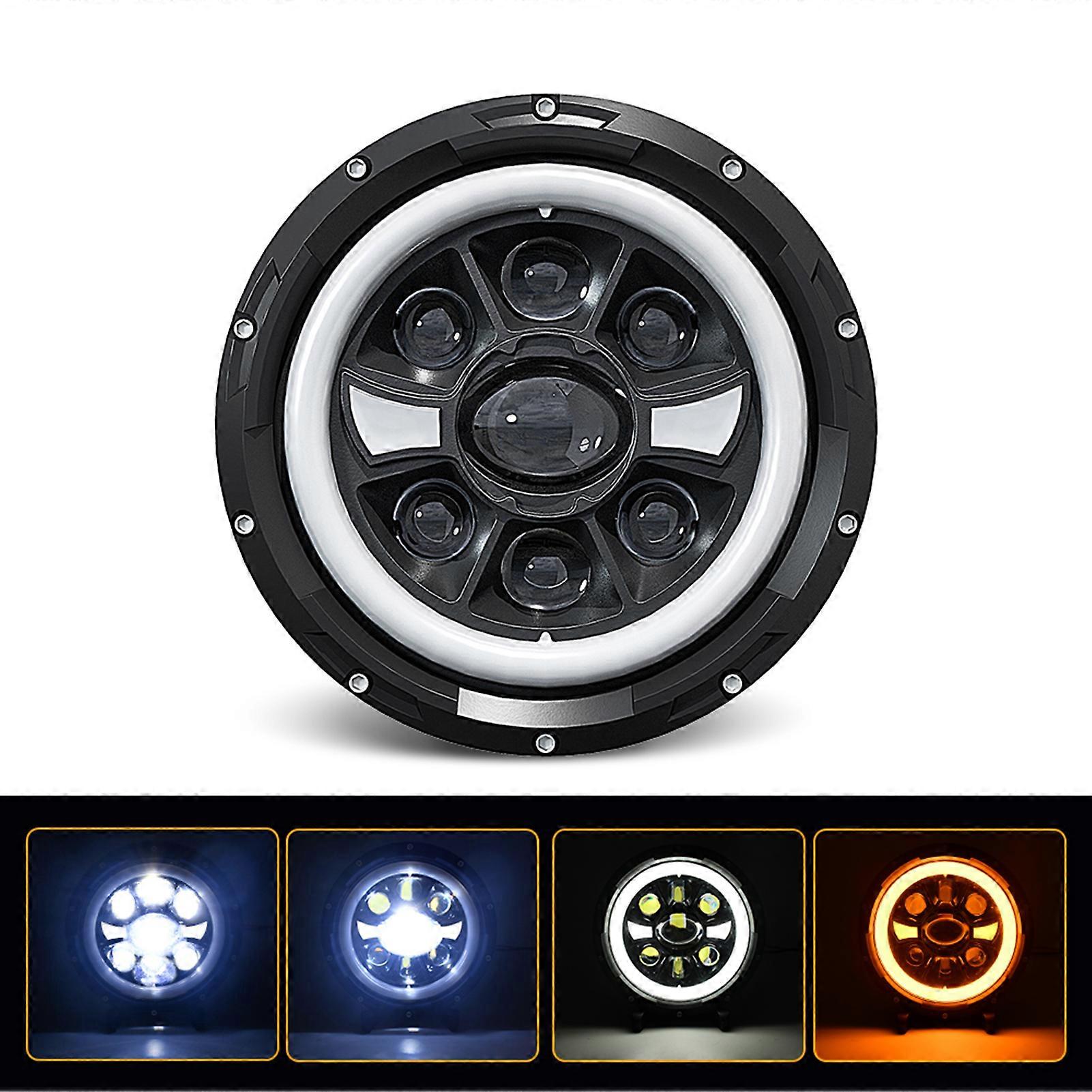 7 Inch LED Headlight Round Headlight with Hi/Lo Beam, DRL and Amber ...
