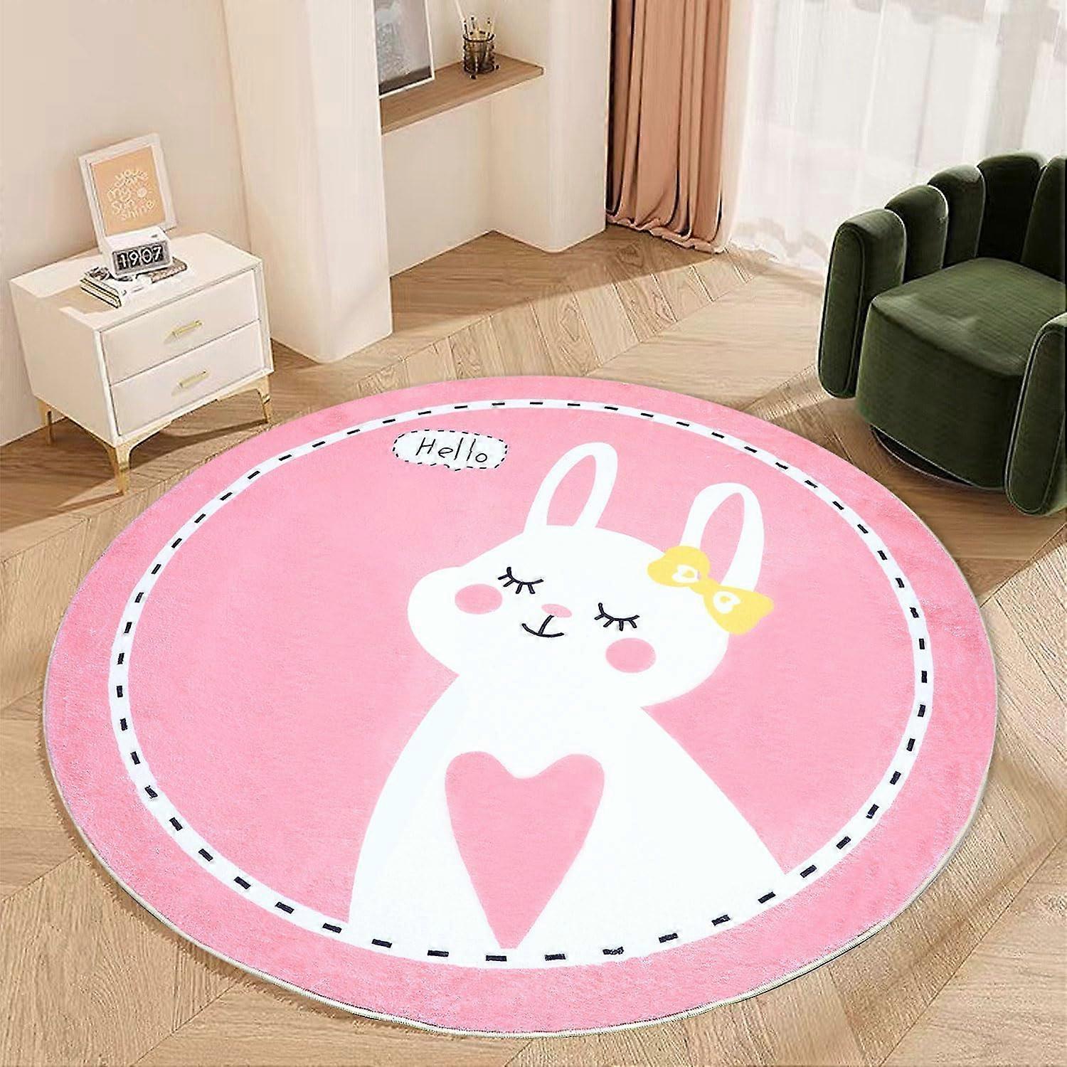 Space Rocket Rug,40" Cartoon Fluffy Circle Rug,Round Rugs for Girls ...