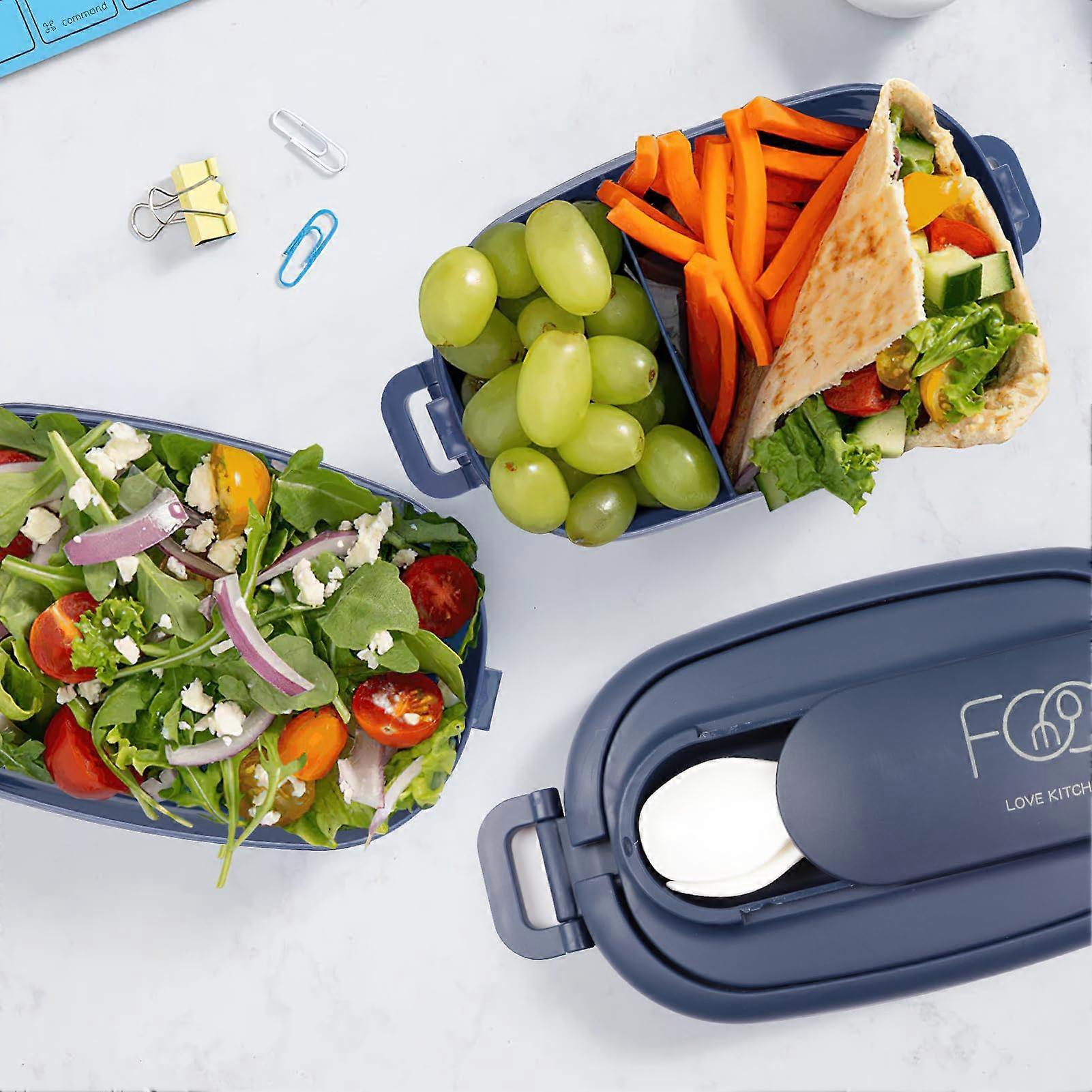 Lunch Box - 1550ml Lunch Box - Lunch Box 2 Tiers - Lunch Box with 3 ...