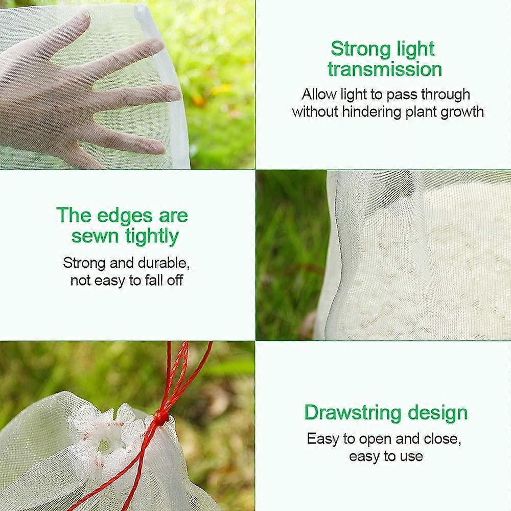 Garden Netting Bags, 50 Pcs Fruit Vegetable Protection Insect Proof ...