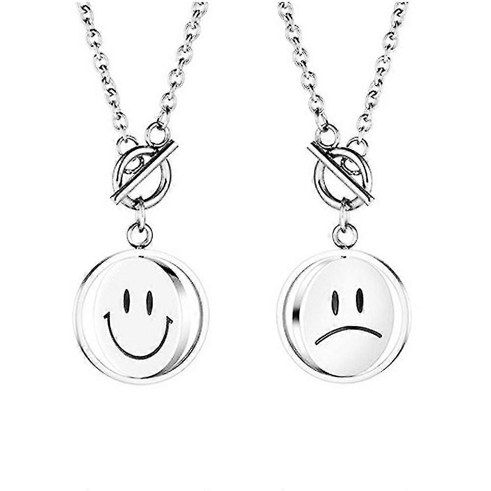 Titanium Steel Smiley Face Sad Face Double Sided Chains Fashion ...