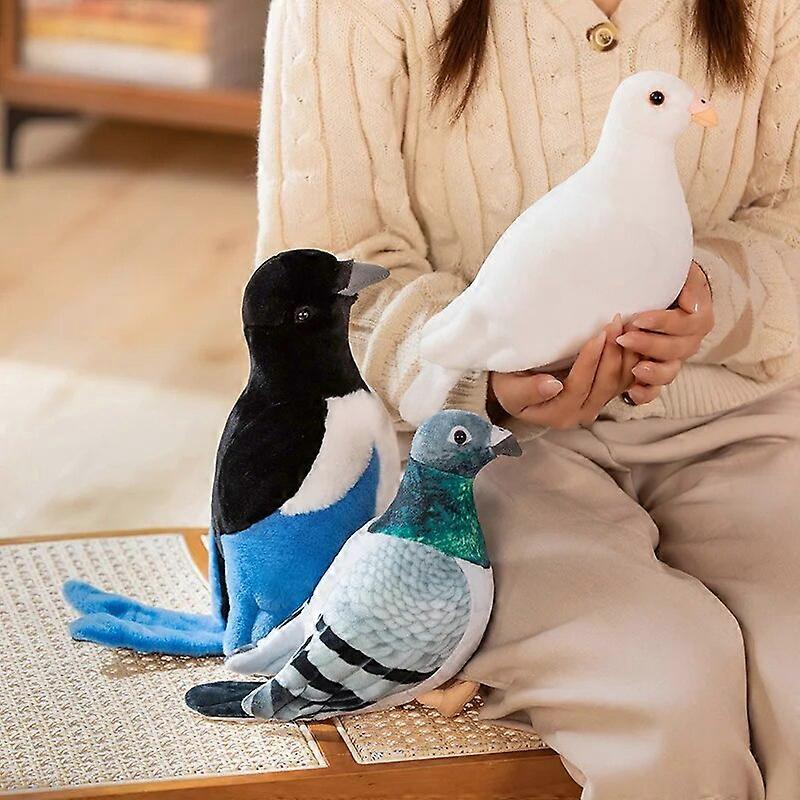 Realistic Pigeon Plush Toys High Quality Soft Lifelike Grey Hill White ...