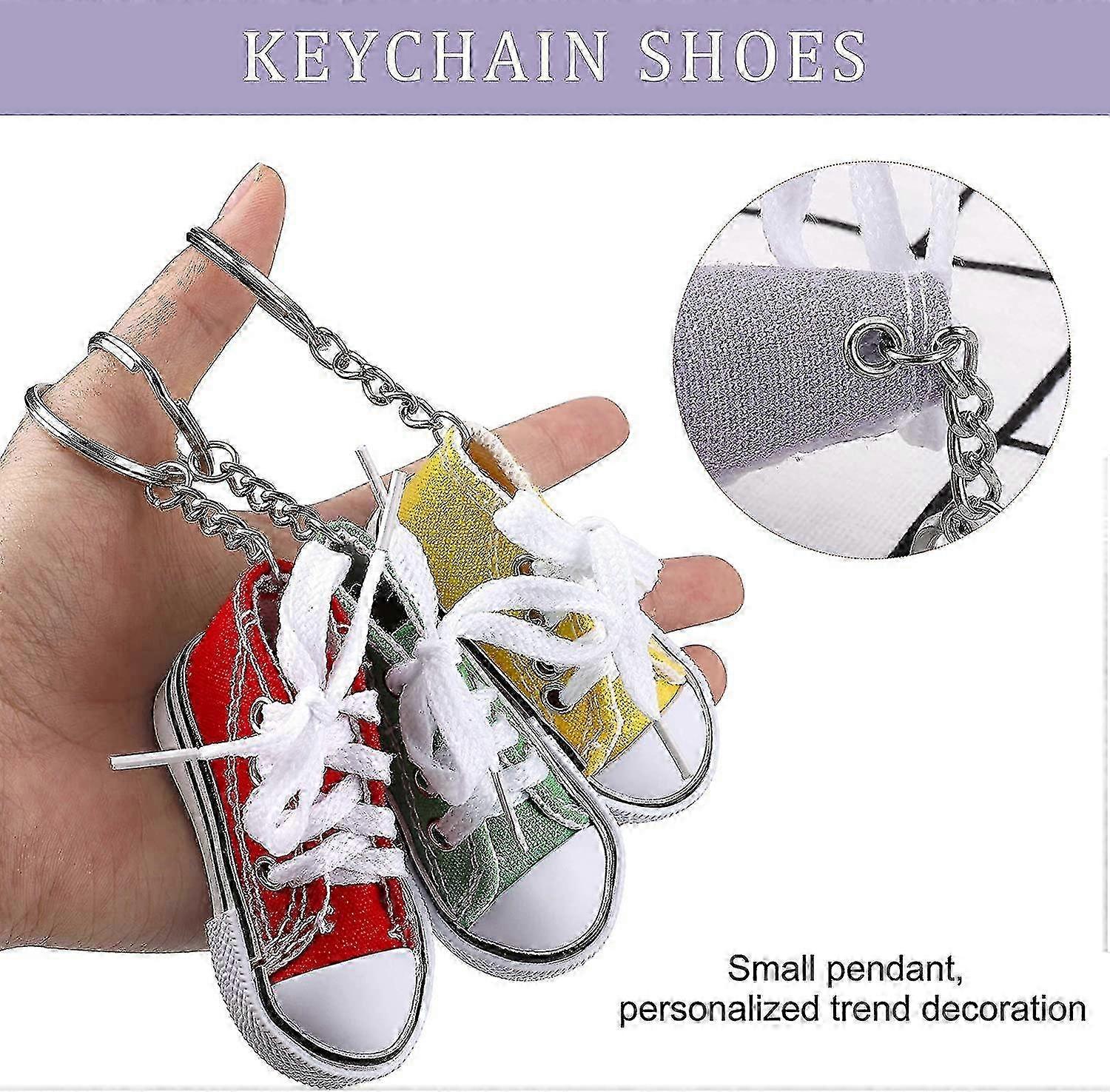 Keychain Mini Sneaker Shoe Keyring Pendant 12pcs random | Fruugo UK