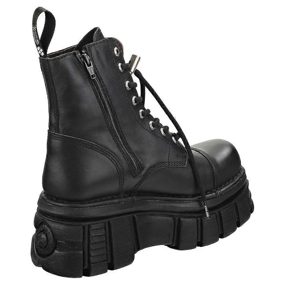 New Rock Combat Boots Unisex Platform Boots in Black | Fruugo UK