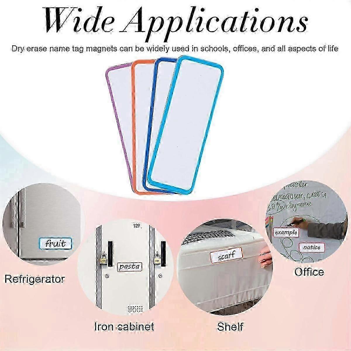 54 Pcs Magnetic Dry Erase Labels Reusable Strips Classroom Name Tags ...
