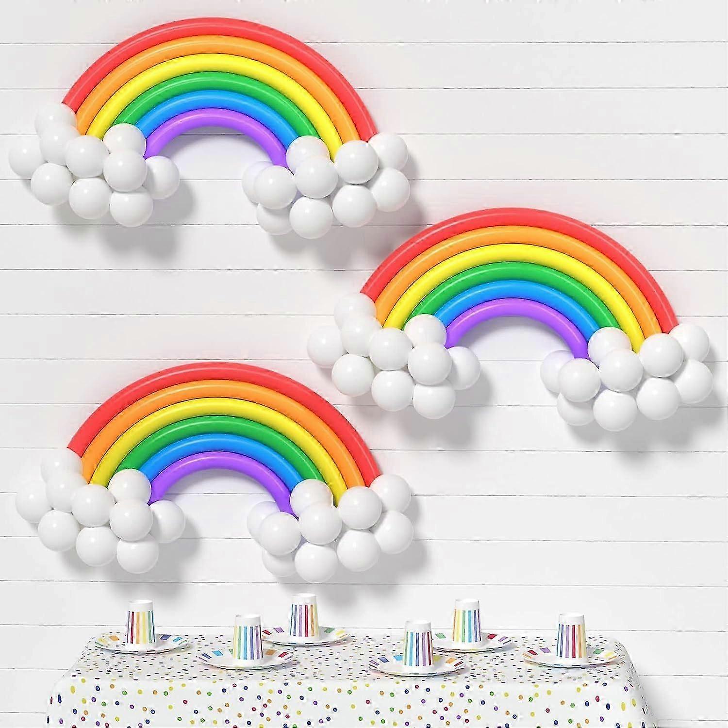 DIY 260 Rainbow Balloons Garland Kit 24PCS Colorful Long Balloons ...