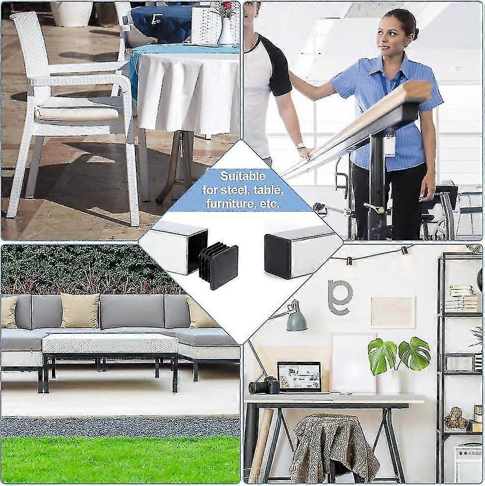 20 Pcs Cap For Square Pipe 20x20mm Black Square Tube End Cap Plastic ...