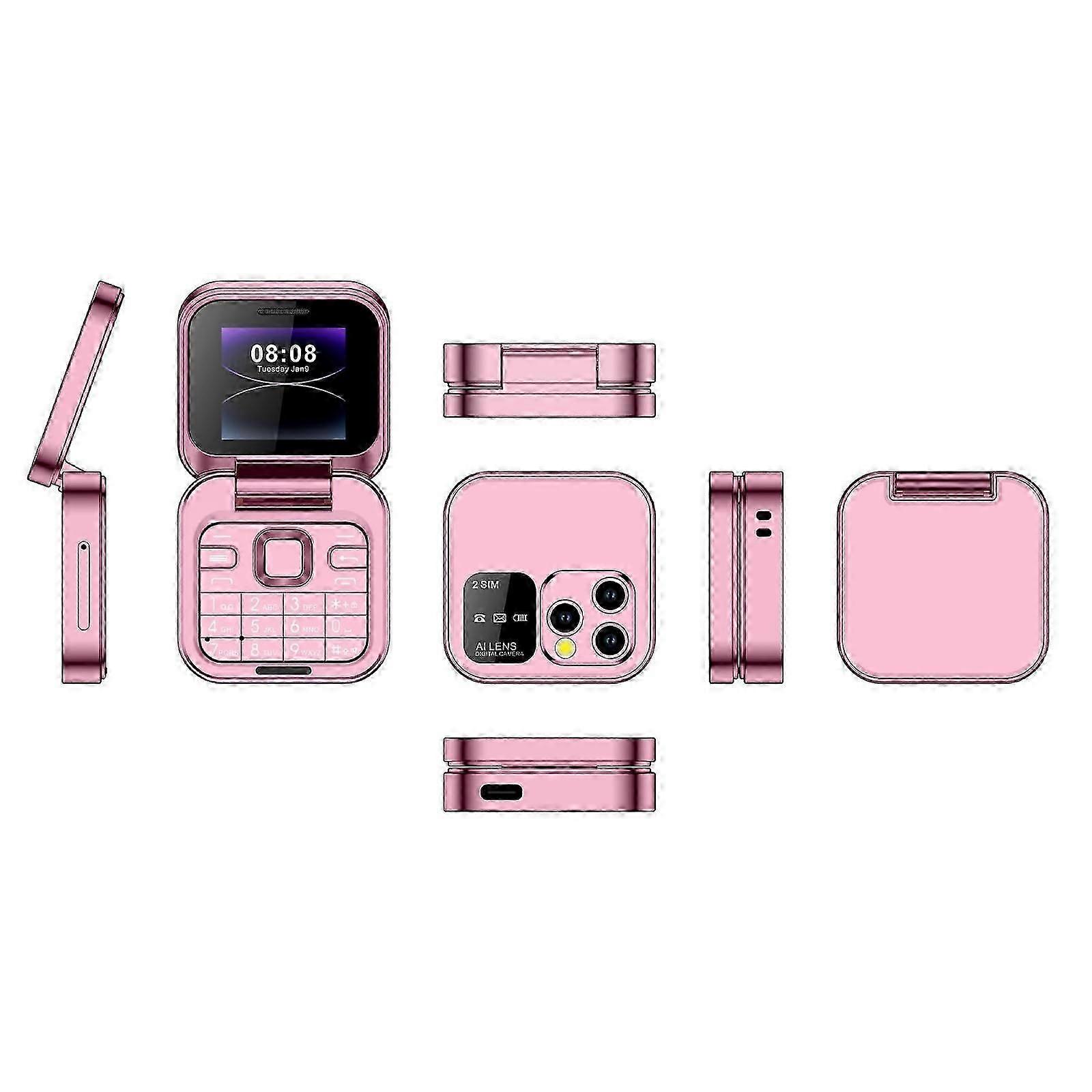 2024 New Mini Flip Mobile Phone 2 SIM Card Small Display Foldable Cell ...