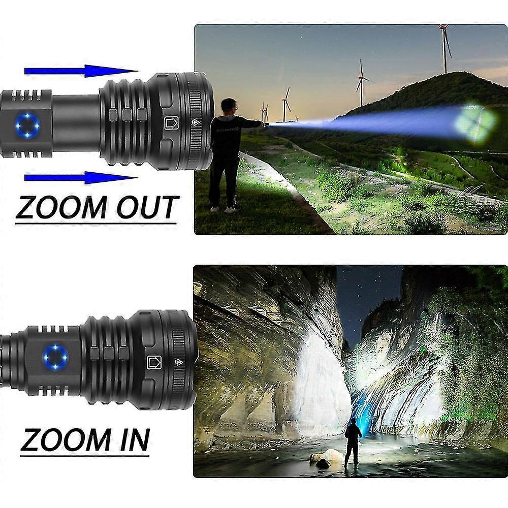 2026 990000lm Xhp90 Led Tactical Flashlight Rechargeable Powerful Torch ...