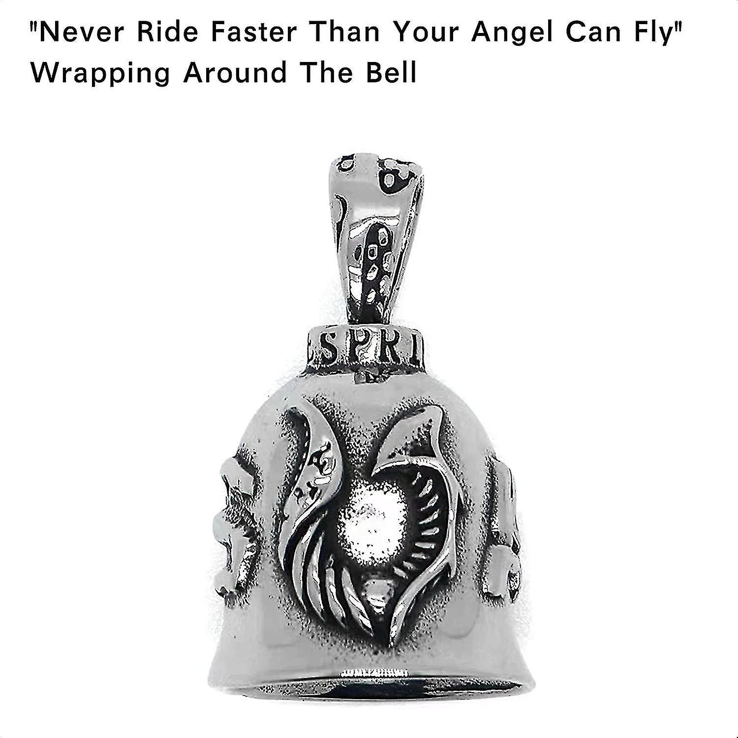 Motorcycle Bike Riding Guardian Bell Keychain - Bell Angel Wing Knight ...