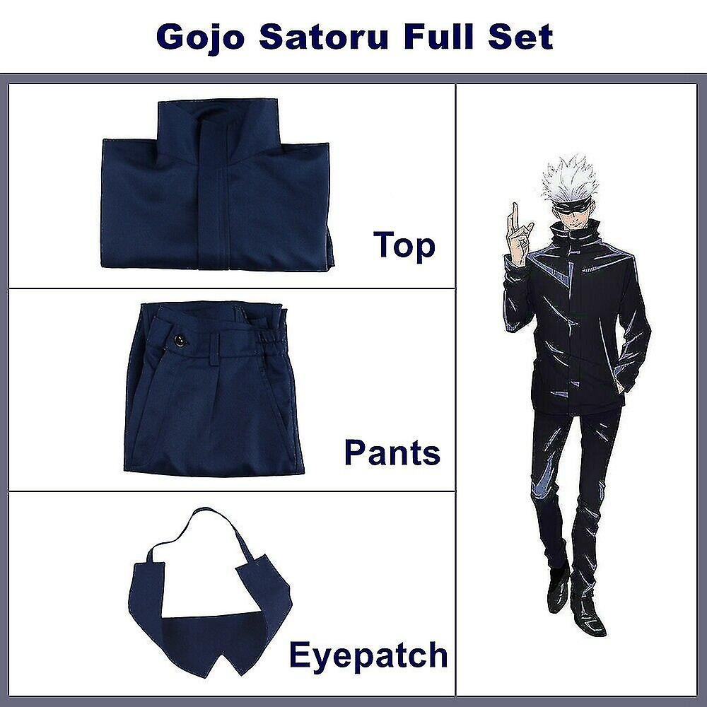 Black Anime Jujutsu Kaisen Satoru Gojo Cosplay Costume School Uniform ...