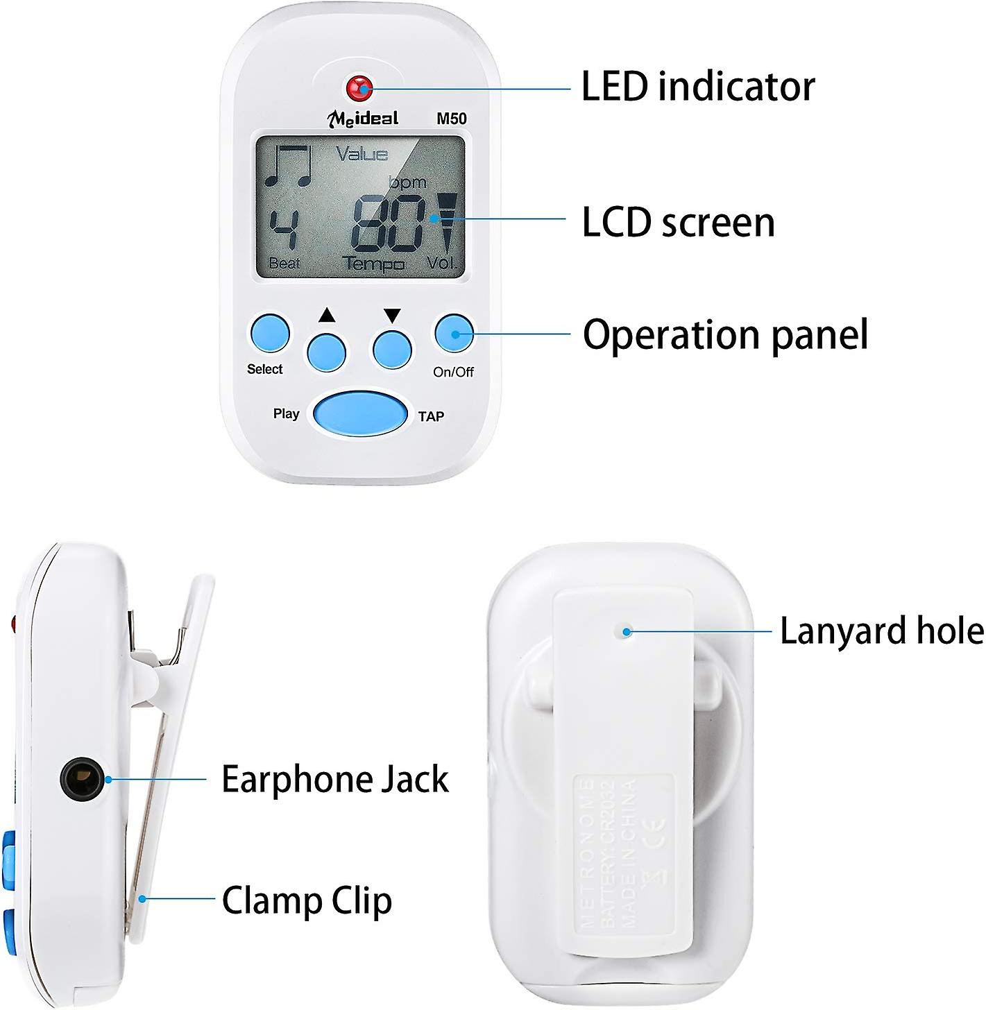 Mini Digital Metronome, Multifunctional, Portable, Volume Adjustable ...