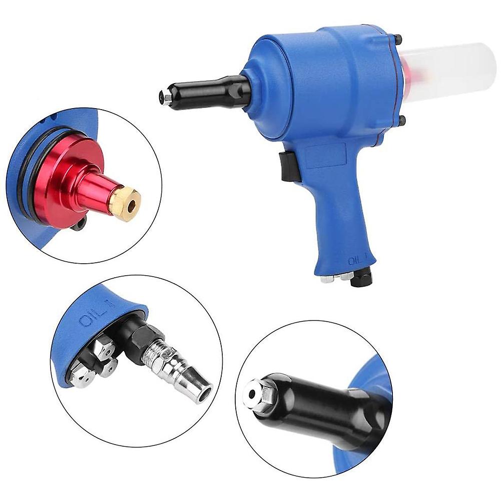 KP-705X Pneumatic Riveter Gun, Air Powered Pistol Grip Riveting Tool, 2 ...