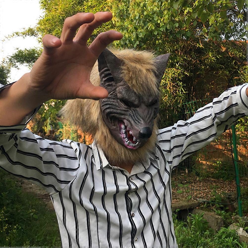 Costumes Men Halloween Cosplay Props Halloween Werewolf Mask Spooky ...