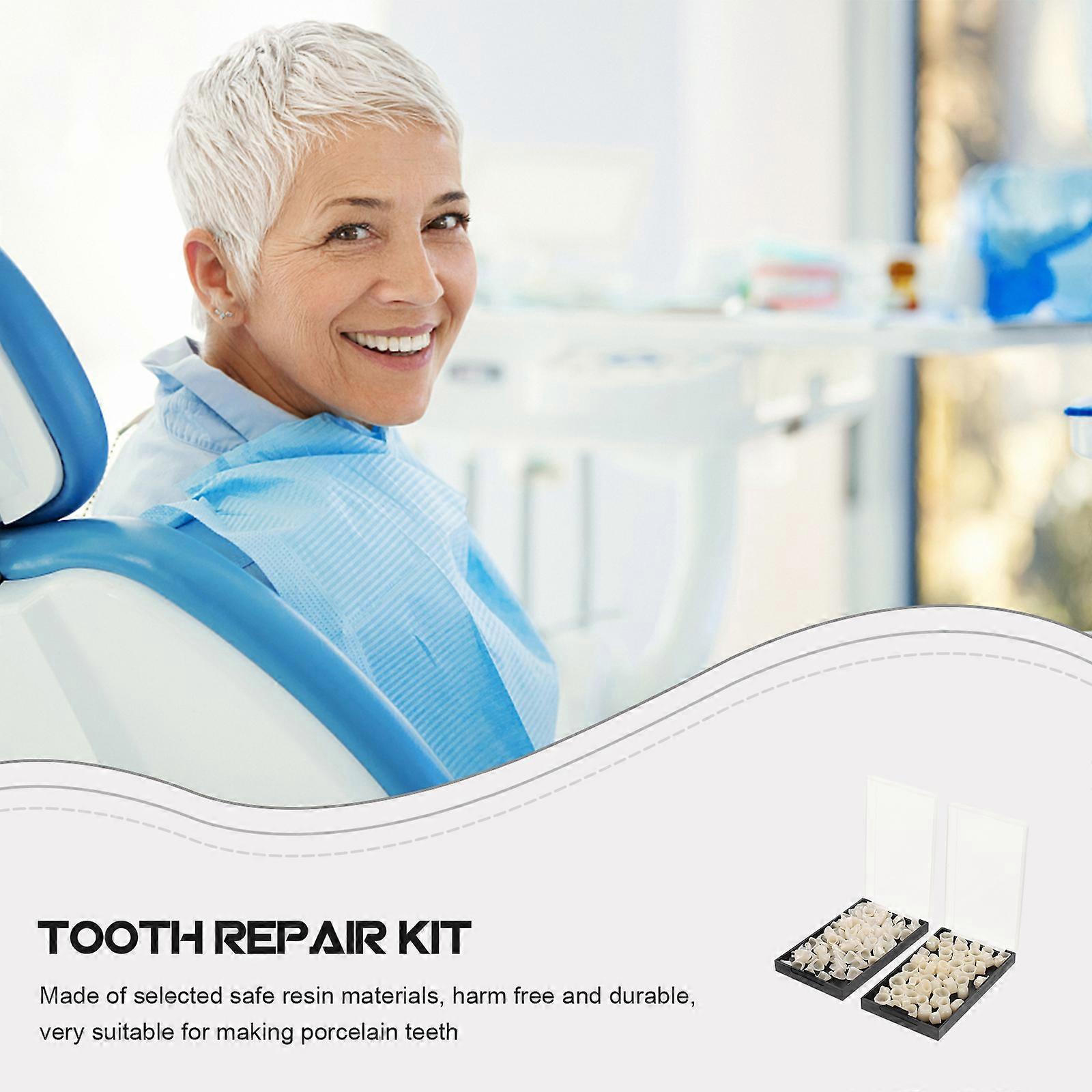 2 Boxes Temporary Dental Crowns Tooth Repair Kit Fake Teeth Kit Dental ...