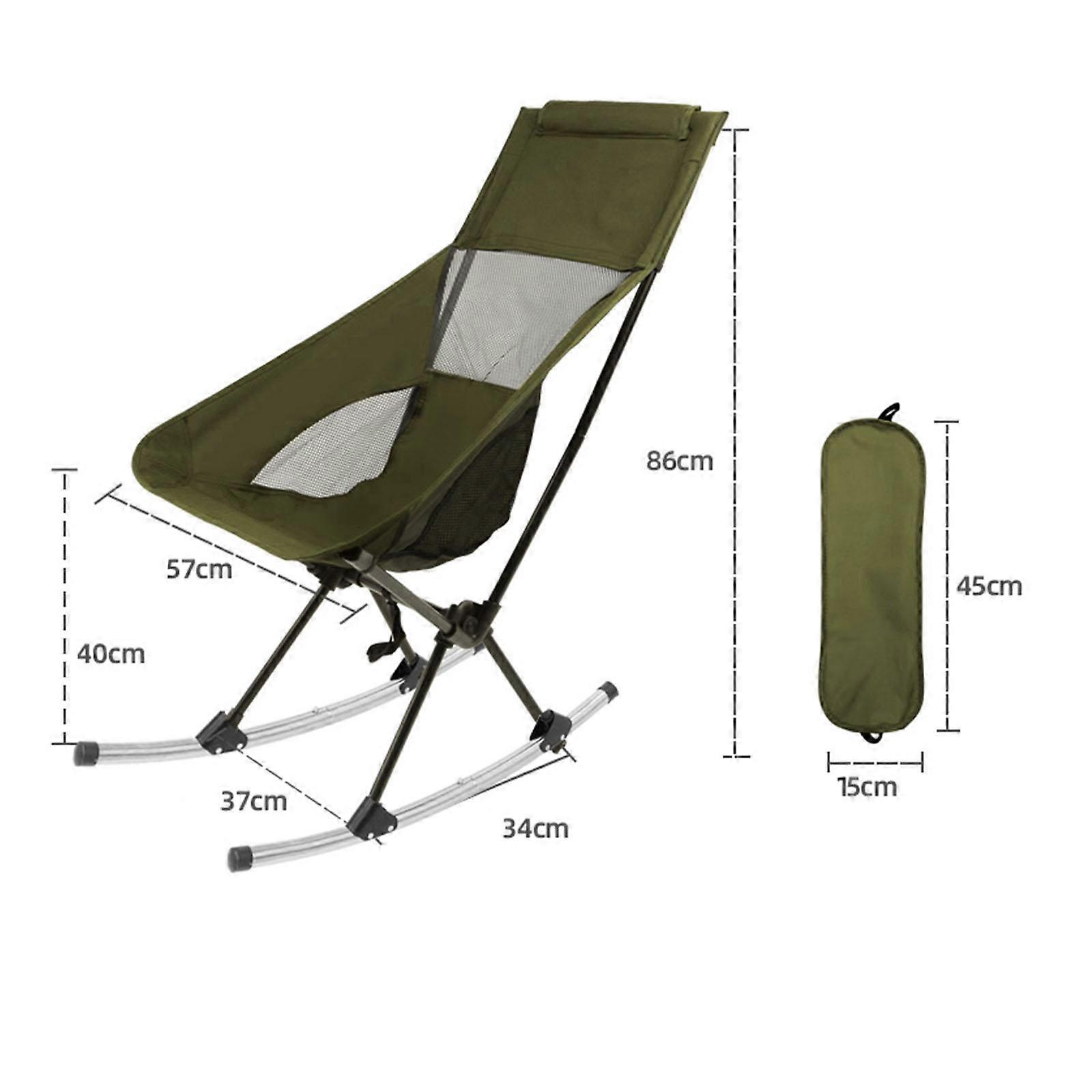 Folding Camping Chair Rocker Foldable Camp Chair Porch Outdoor Rocking ...