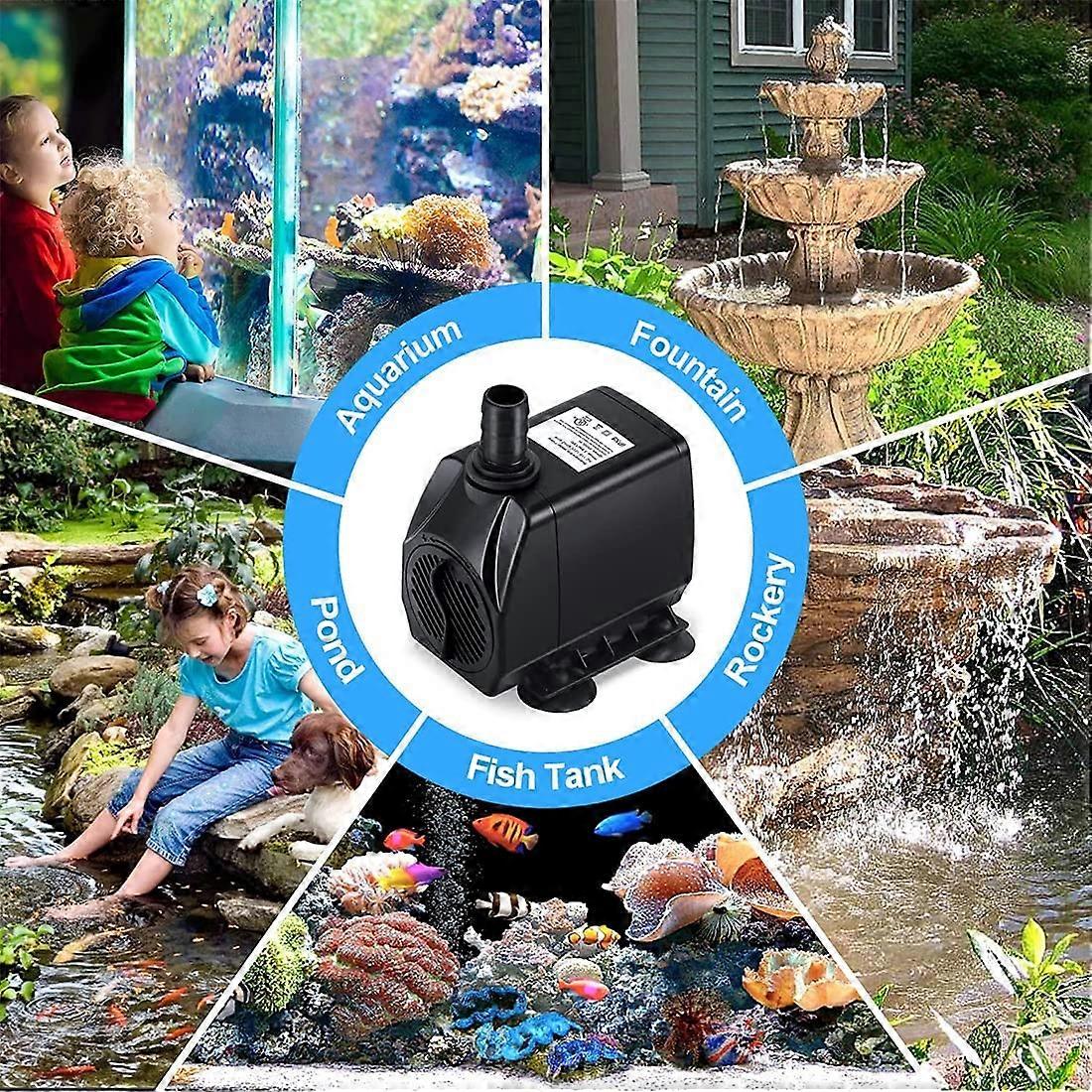 60W Submersible Pump, 800GPH 3000L/H Ultra-Quiet Fountain Water Pump ...