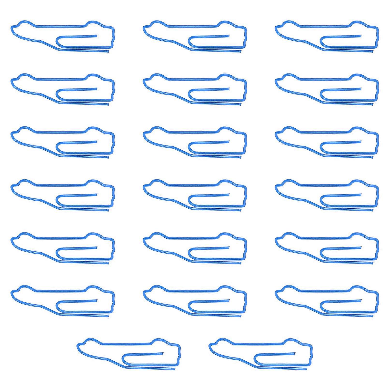 20Pcs Paper Clips Blue Car Paperclip Mini Fun Bookmarks for Office ...