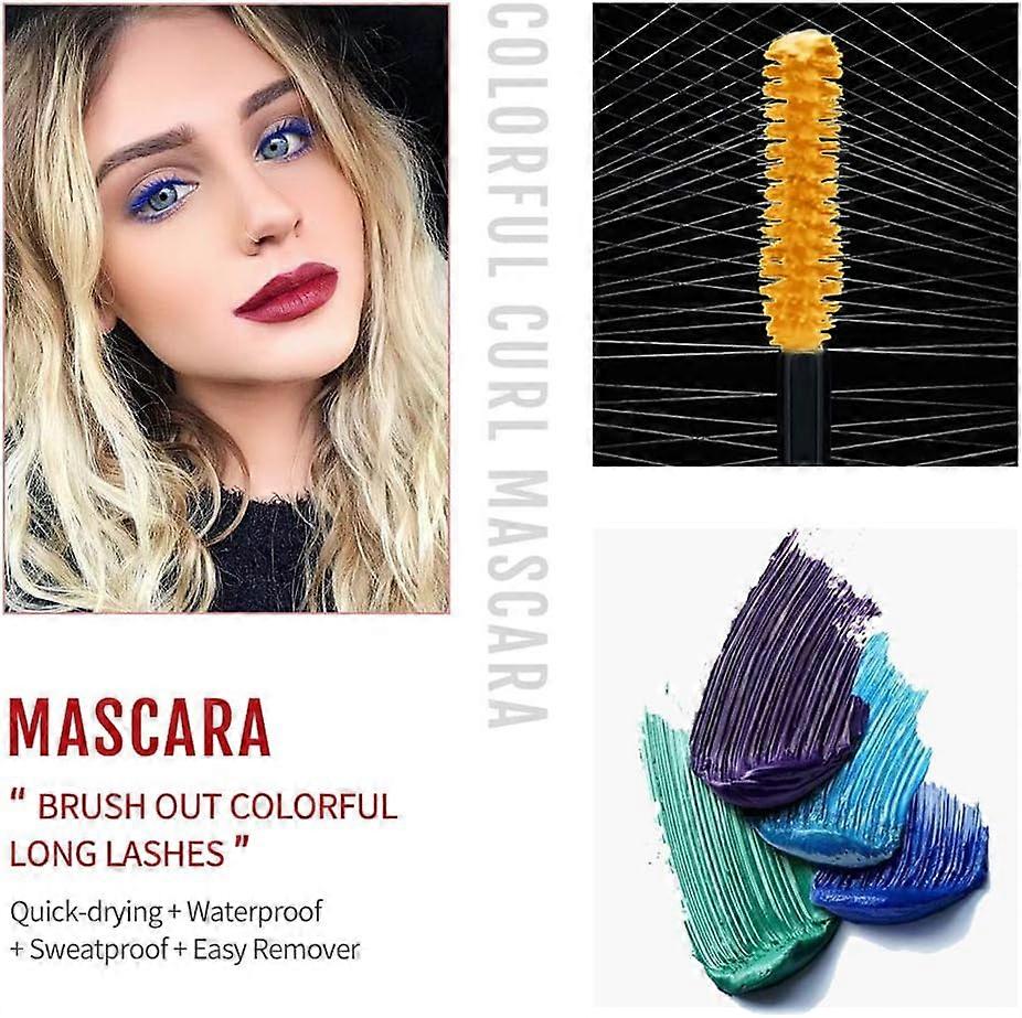 7 Colors Colorful Mascara, 3D Fiber Lash Mascara Volume Eye lash ...